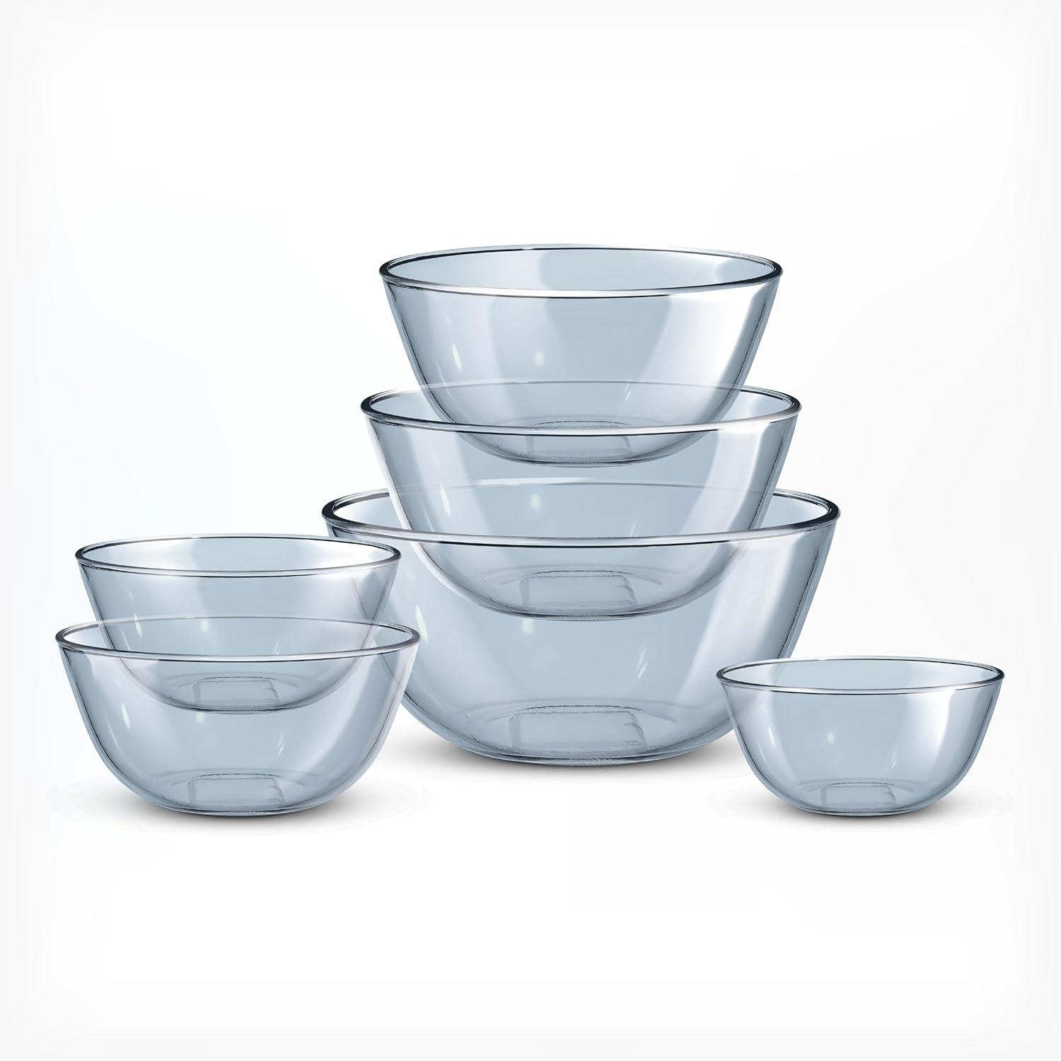 COOK WITH COLOR 12 Pc Glass Mixing Bowl Set with Lids – Borosilicate ...